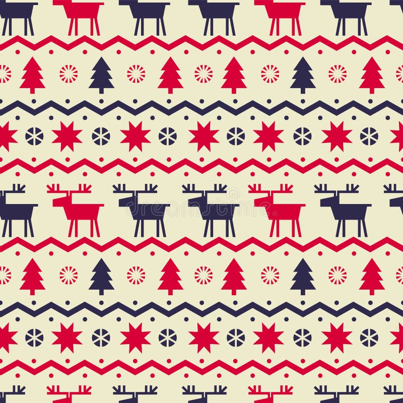 Christmas Deer and Stars Nordic Seamless Pattern Stock Vector ... Christmas Deer and Stars Nordic Seamless Pattern Stock Vector ...