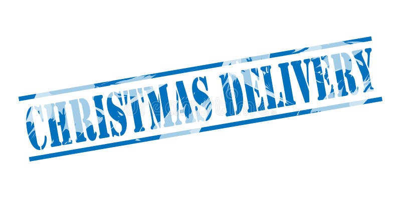 Christmas Delivery Blue Stamp Stock Illustration - Illustration of ...