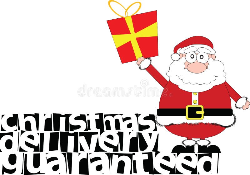 Christmas Delivery Guaranteed Stock Illustration - Illustration of ...