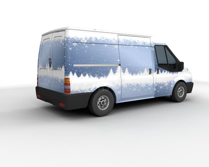 Christmas delivery van stock illustration. Illustration of carry - 10095560
