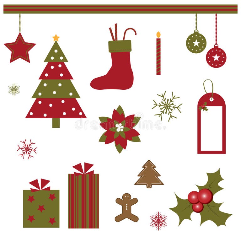 Elements Christmas Decoration Theme Stock Illustrations – 3,040 ...