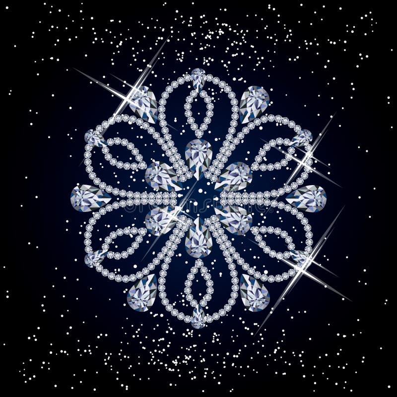 Diamond Xmas Snowflake Card Stock Vector - Illustration of design ...