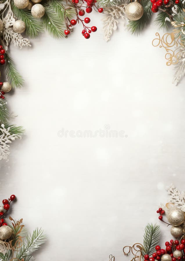 Christmas Dinner Party Watercolor Winter Border Stock Illustration ...