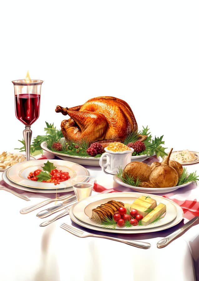 Christmas Dinner Border Stock Illustrations – 701 Christmas Dinner ...