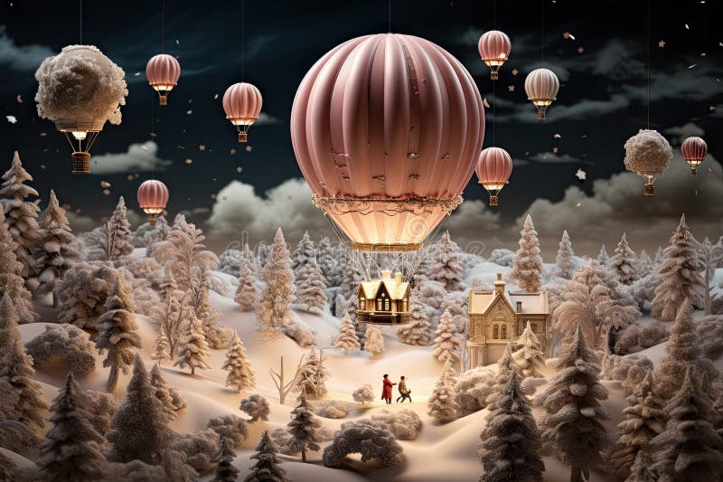 A Christmas Display with People Standing in Front of it Stock ...