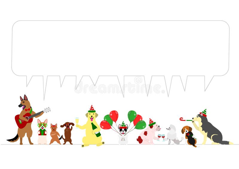 Christmas Dogs Line Art stock illustration. Illustration of graphics ...