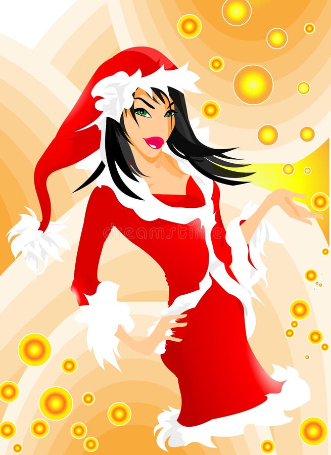 Christmas santa girl stock illustration. Illustration of celebration ...