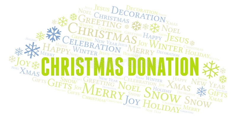 Christmas Donation Word Cloud Stock Illustration - Illustration of ...