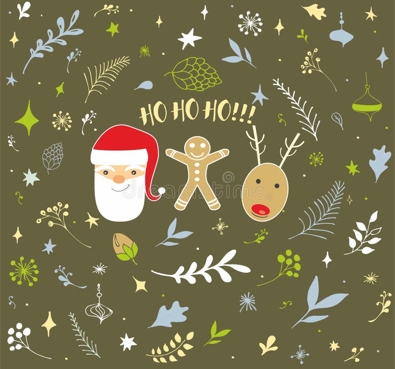 Christmas Doodle Design Set Stock Vector - Illustration of doodle, noel ...