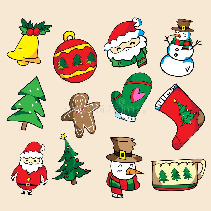 Christmas Draw Vector Image for Holiday Concept Stock Illustration ...