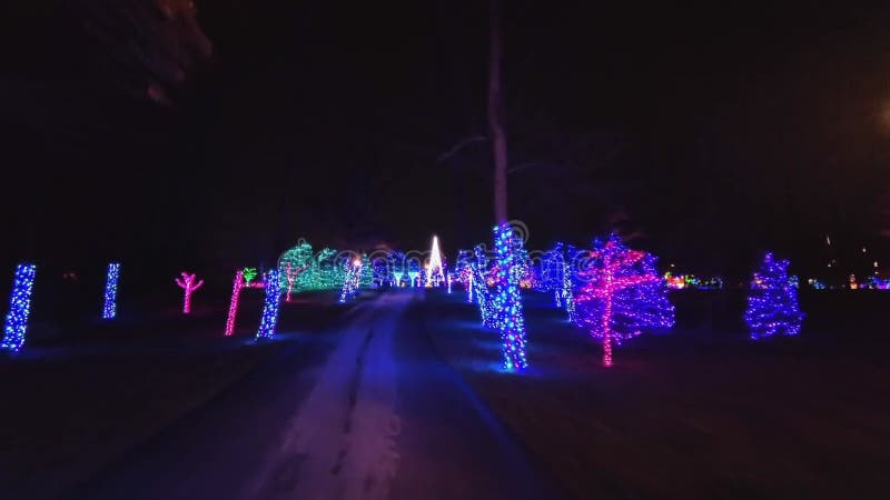 Christmas Drive Thru Light Display Thru a Large Estate, with Decorated ...
