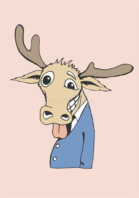 Christmas drunk deer stock vector. Illustration of dressed - 1223049