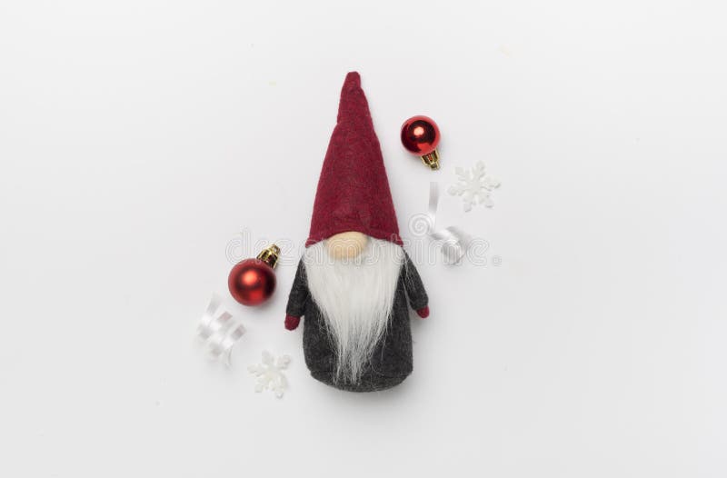 Christmas Dwarf on White Background, Top View Stock Image - Image of ...