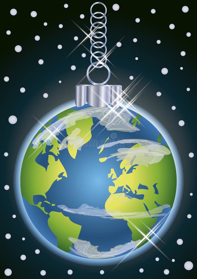 Christmas Earth stock illustration. Illustration of globe - 3539510