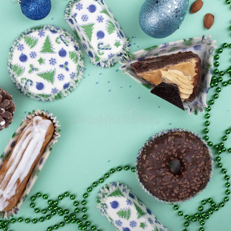 Christmas eclair shapes. stock image. Image of festive - 262556215