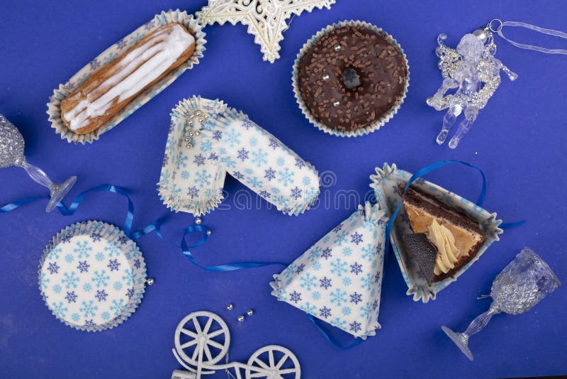 Christmas eclair shapes. stock photo. Image of bakeware - 262556300