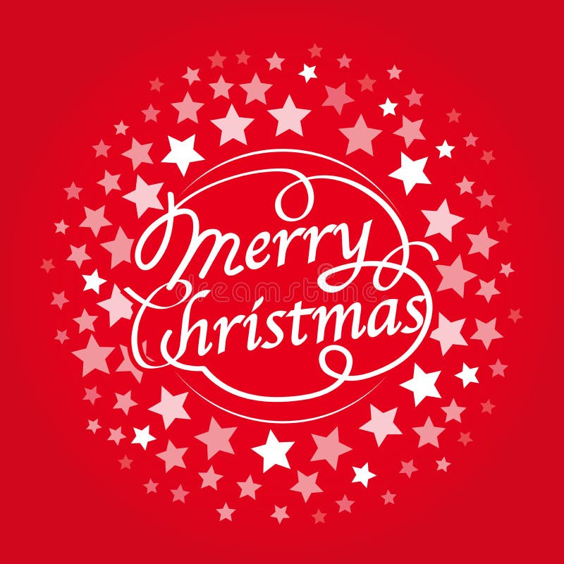 Merry Christmas Logo. Red Decorative Logo with Swash Isolated on a ...