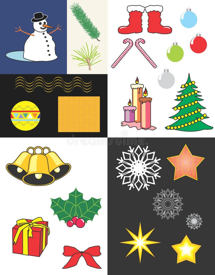 Christmas elements stock illustration. Illustration of snow - 7323020