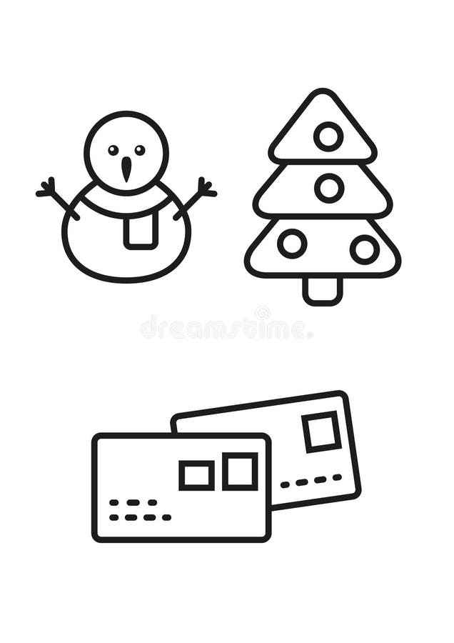 Christmas Elements, Coloring Book for Kids Stock Vector - Illustration ...