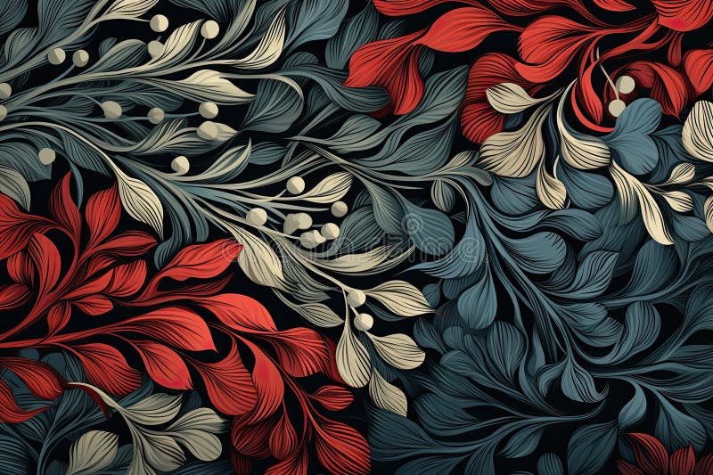 Christmas Elements, Red Sage Green and Blue Color Palette Stock ...