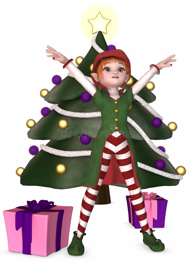 Christmas Elf stock illustration. Illustration of portrait - 6636788