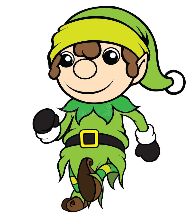 Christmas Elf Boy Walking stock vector. Illustration of vector - 35224474