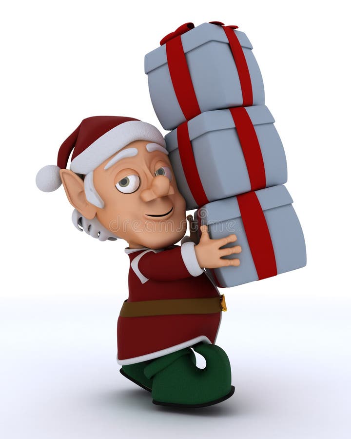 Christmas Elf Carrying Gift Stock Illustrations – 219 Christmas Elf ...
