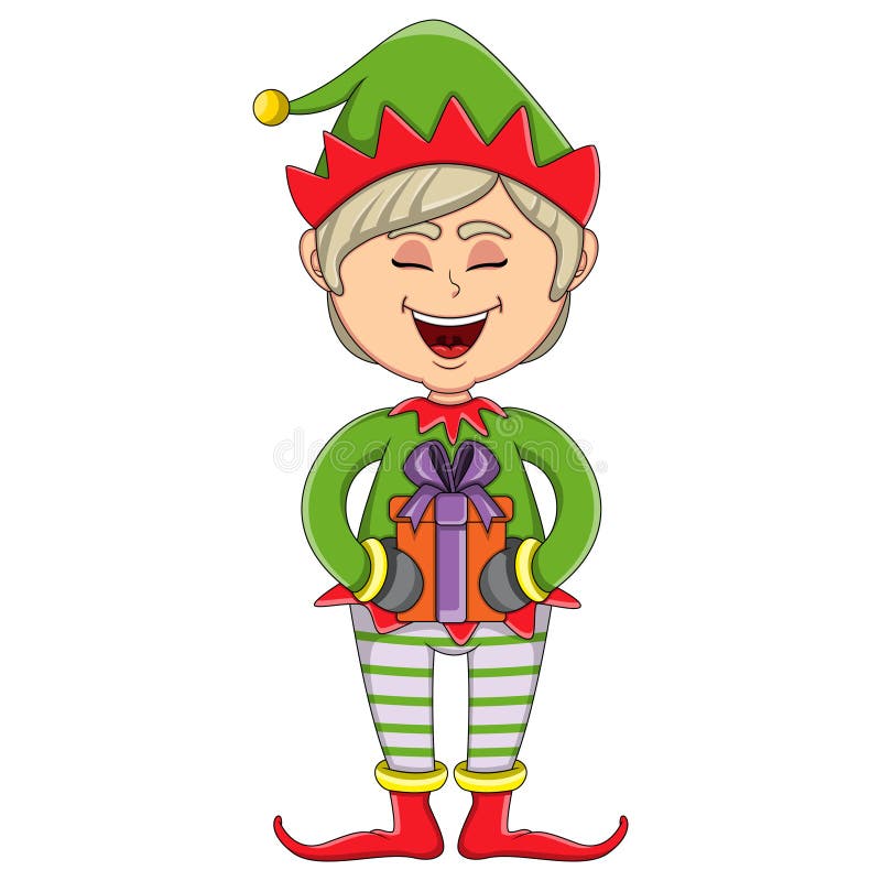 Christmas elf cartoon stock vector. Illustration of candy - 101664371
