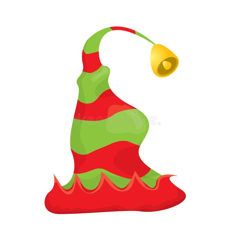 Christmas Elf Hat. Vector Illustration Stock Vector - Illustration of ...