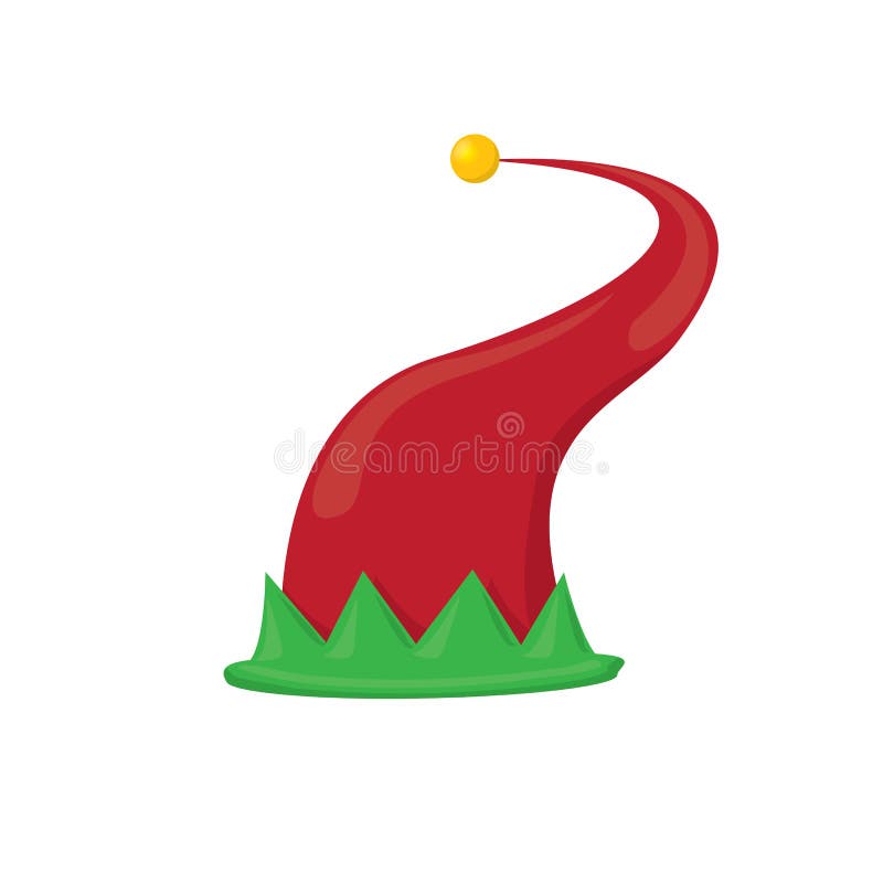 Christmas Elf Hat. Vector Illustration Stock Vector - Illustration of ...
