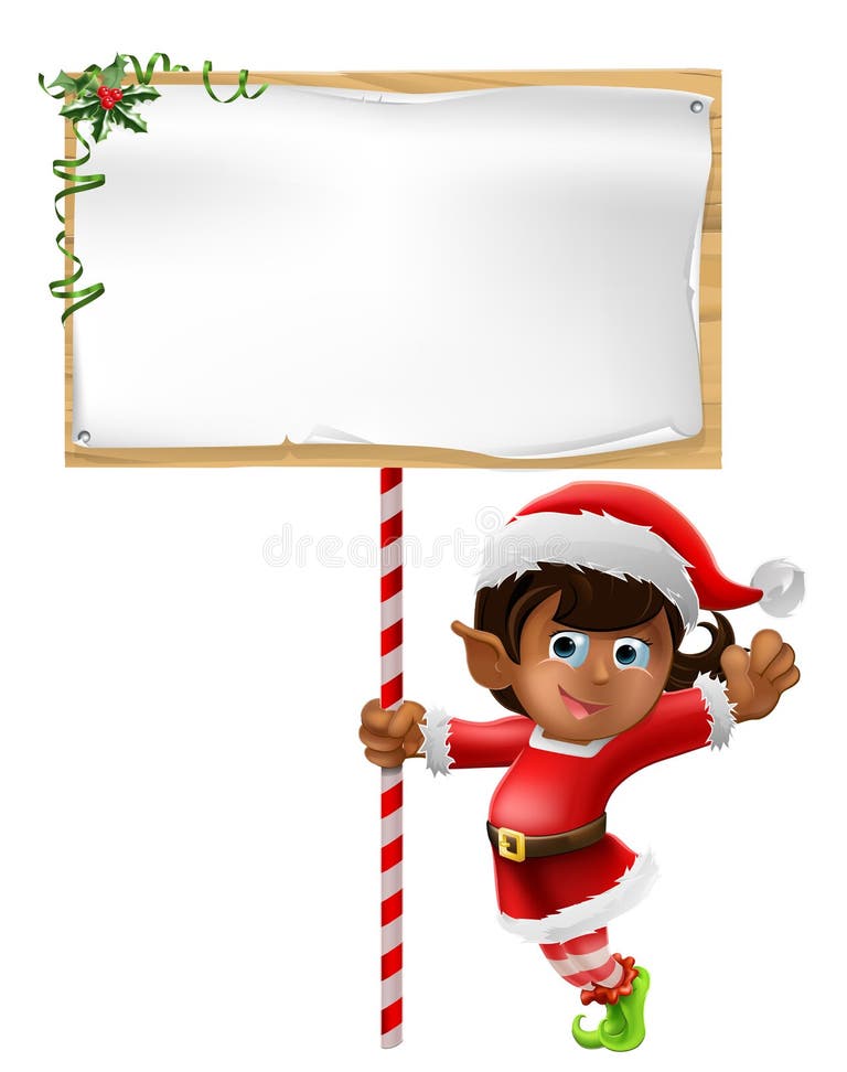 Christmas Elf Holding Sign Stock Illustrations – 701 Christmas Elf ...