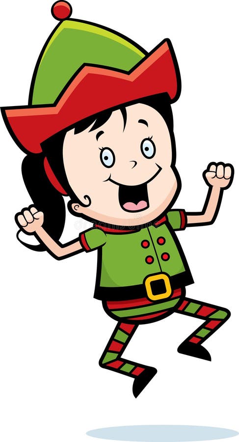 Christmas Elf Jumping stock vector. Illustration of holiday - 12536982