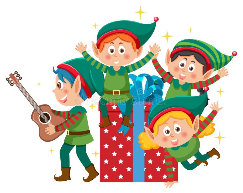 Christmas elf kids cartoon stock vector. Illustration of christ - 261495204