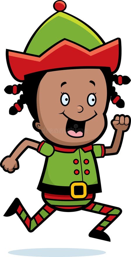 Christmas Elf Running stock vector. Illustration of running - 11988407