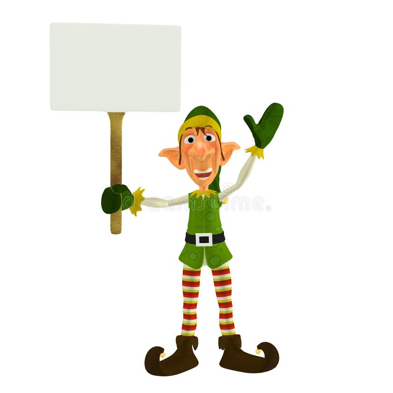 Christmas Elf Holding Sign Stock Illustrations – 640 Christmas Elf ...
