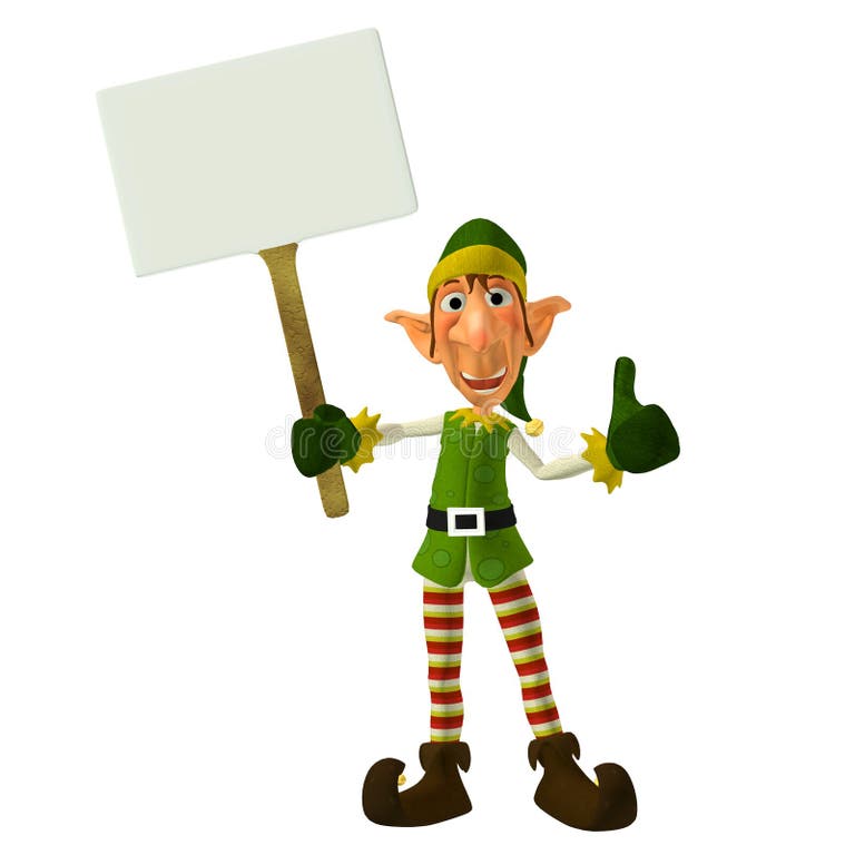 Christmas Elf Holding Sign Stock Illustrations – 595 Christmas Elf ...