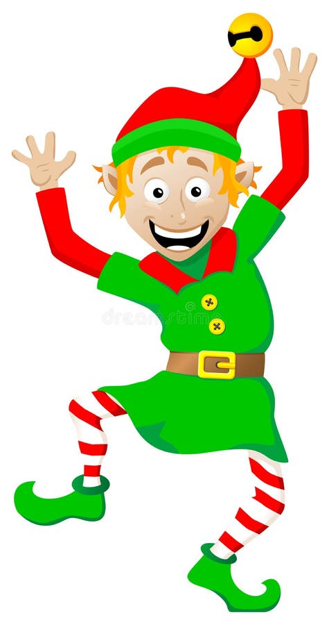 Christmas Elf on White Background Stock Vector - Illustration of ...