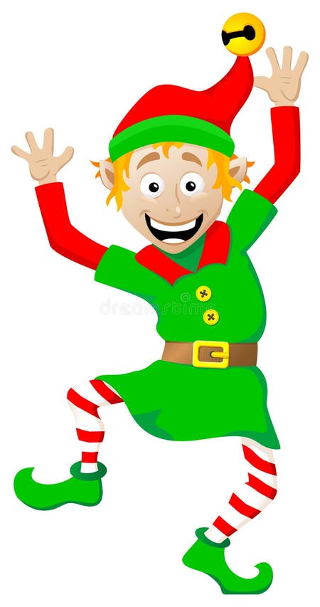 Christmas Elf on White Background Stock Vector - Illustration of ...