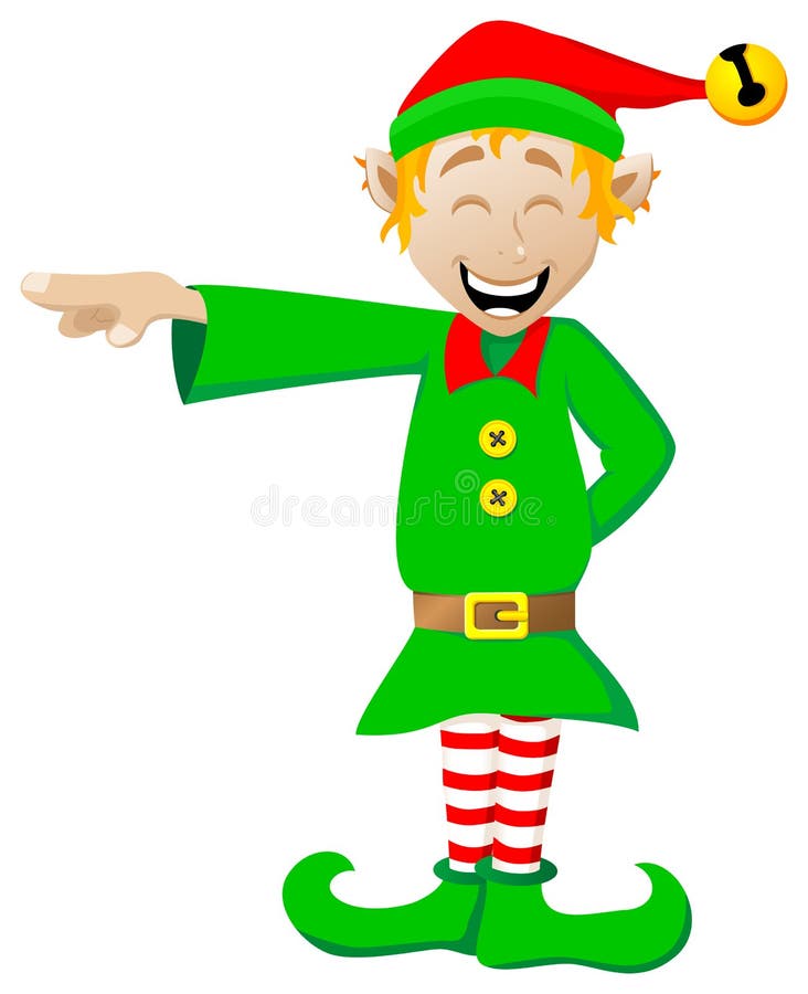 Christmas Elf on White Background Stock Vector - Illustration of ...