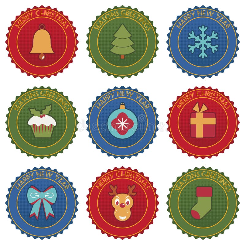 Christmas emblems stock vector. Illustration of stocking - 45823964