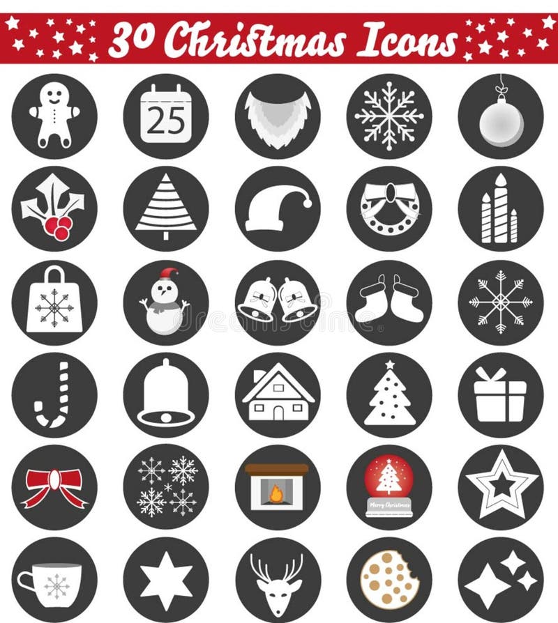 Set of Christmas Icons. Christmas Vector Emojis Including Christmas ...
