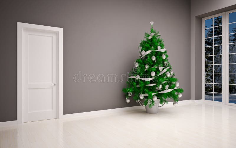 Christmas Empty interior stock illustration. Illustration of holidays ...