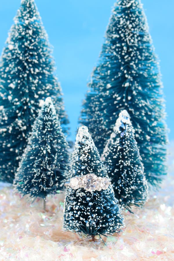 Christmas engagement stock photo. Image of romantic, snow - 7112300