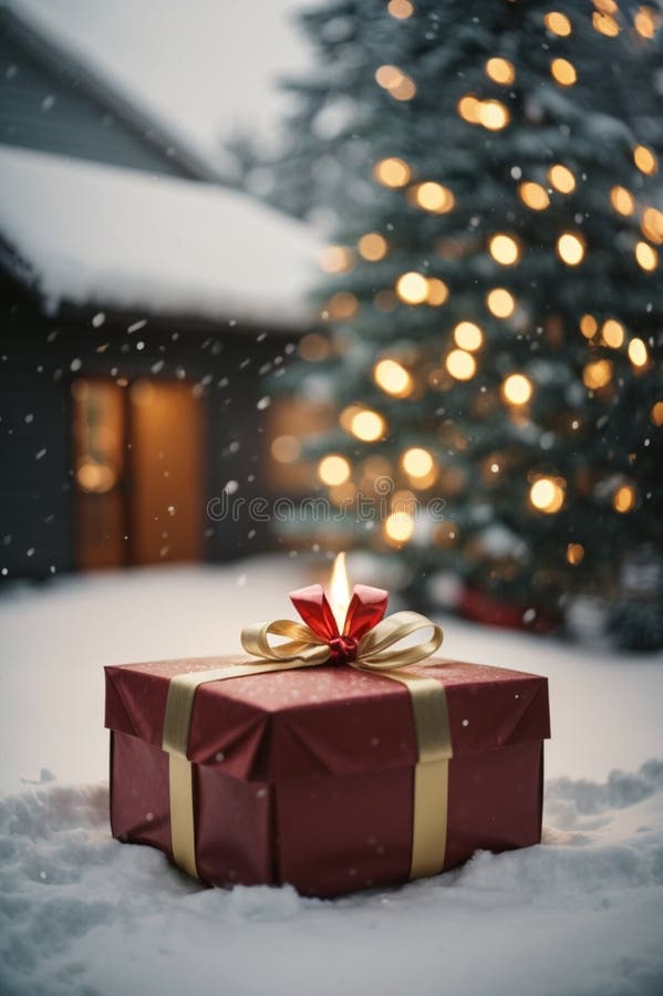 Christmas Eve in December with Christmas Trees, Lights and Decorations ...