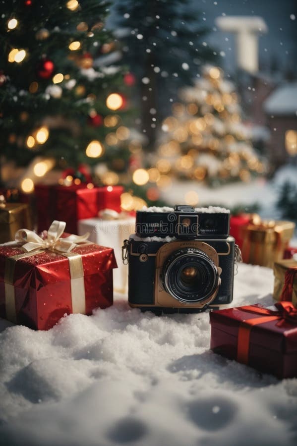 Christmas Eve in December with Christmas Trees, Lights and Decorations ...