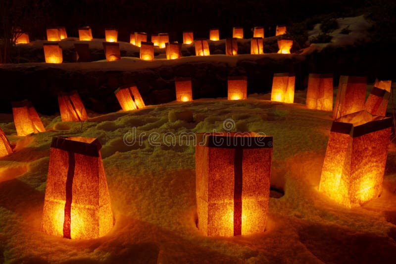 Luminaria on Adobe Building Stock Image - Image of night, dusk: 28438899