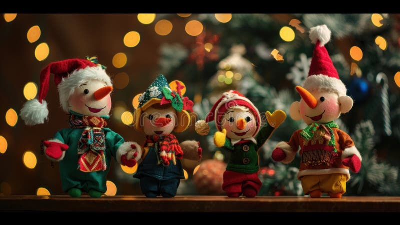 Christmas Eve Puppet Making Workshop Stock Illustration - Illustration ...