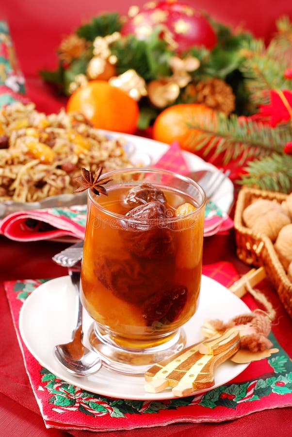 Christmas Compote of Dried Fruits Stock Photo - Image of drink, anise ...