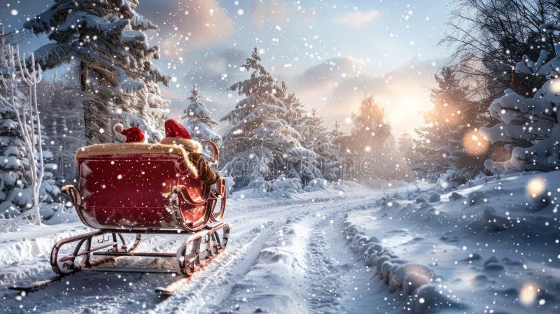 Christmas Eve Sleigh Ride stock illustration. Illustration of ...