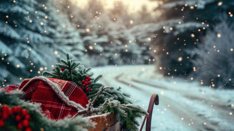 Christmas Eve Sleigh Ride stock illustration. Illustration of memorable ...